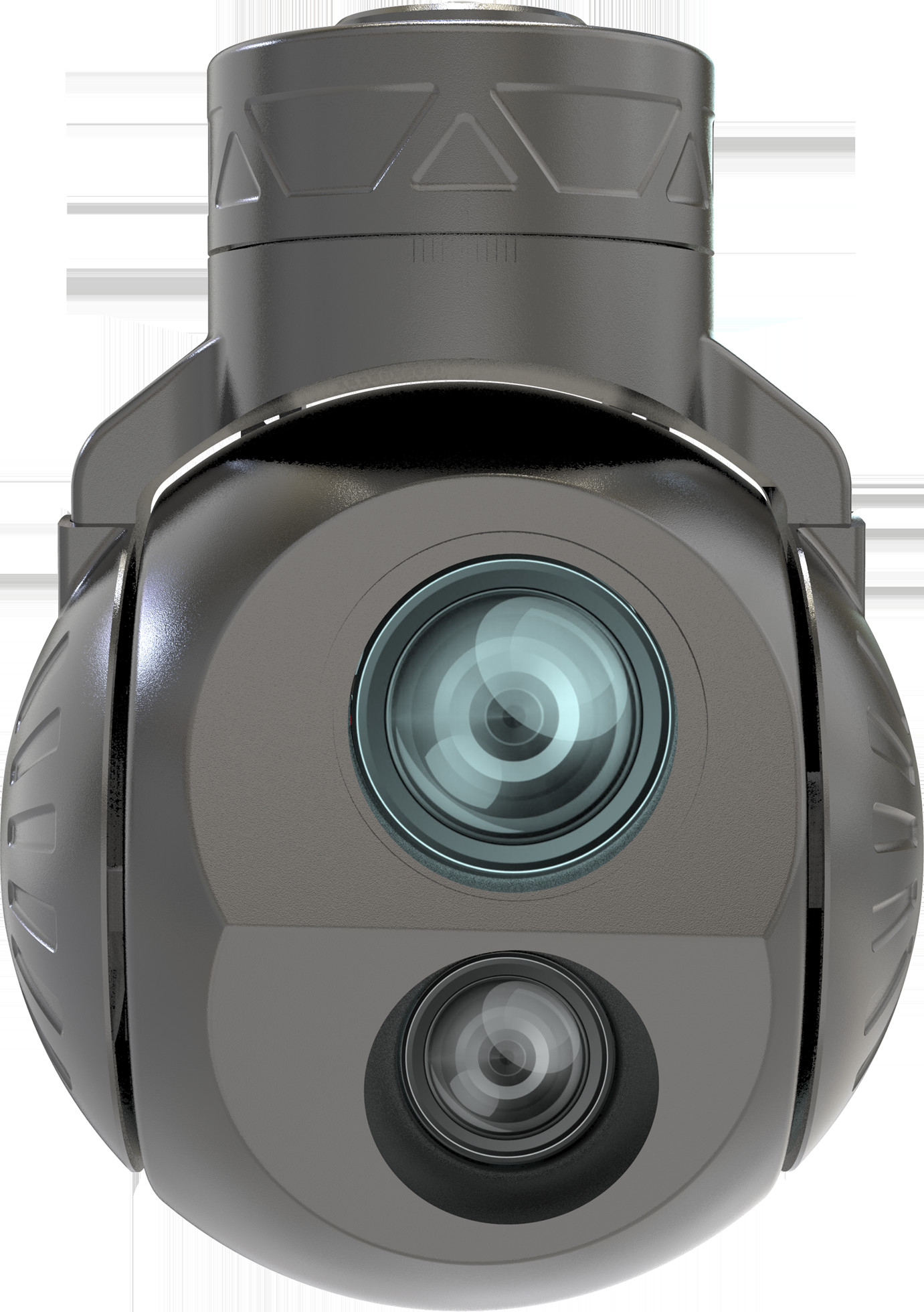 Metal Frame 64MM Dia Eo Gimbal Dual Axes Dual Sensors Fixed Focus TV ...